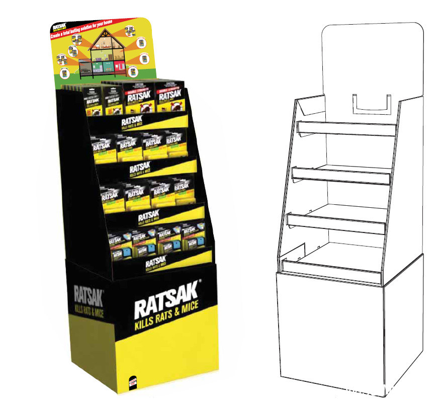 Logo/Color Customized Corrugated Sidekick Display Cardboard Ladder ...