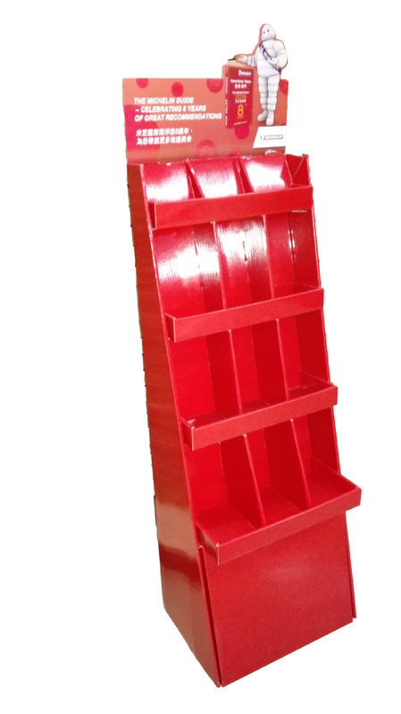 Corrugated Ladder Standee Cardboard Sidekick Display with Grids for Books