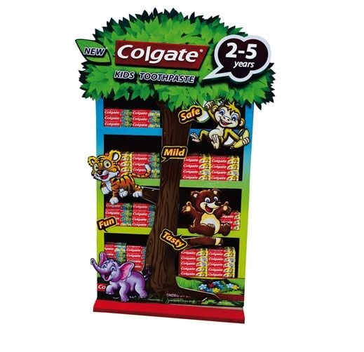 Corrugated Cardboard Paper Display Shelf display Rack for Colgate ...
